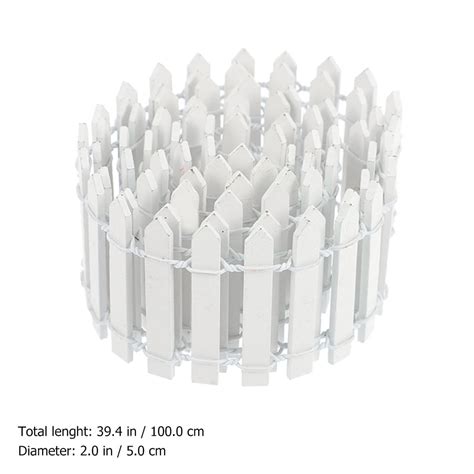 Romansa Miniature Wooden Picket Fence Ornament White Garden Fencing