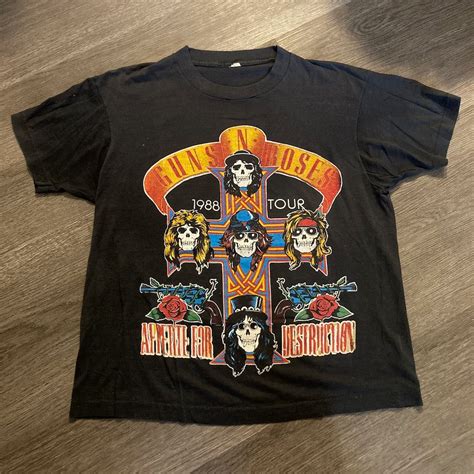 Vintage Guns N Roses 1988 Appetite For Destruction Tour T Shirt L Etsy