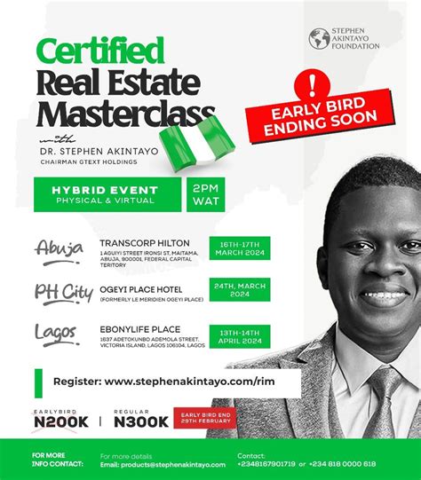 Join the Real Estate Investment Masterclass in Lagos | Dr Stephen Akintayo posted on the topic ...
