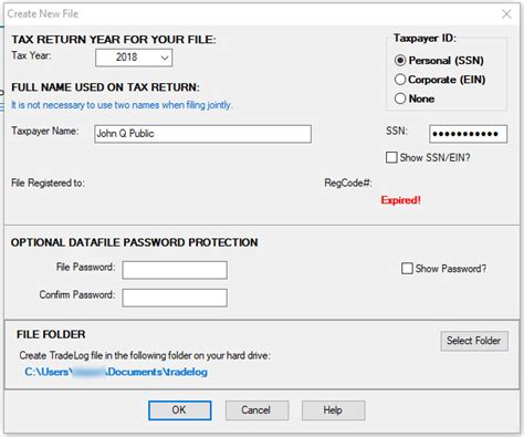 First Year Using TradeLog Create A New File TradeLog Software
