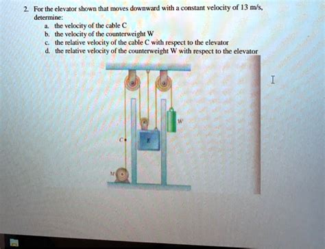2 For The Elevator Shown That Moves Downward With A Constant Velocity
