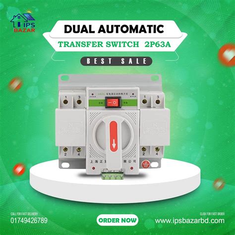 Dual Power Automatic Transfer Switch 2p 63a Single Phase Ips Bazar