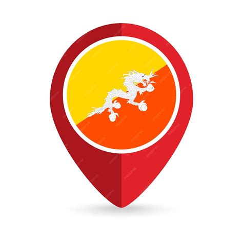 Premium Vector Map Pointer With Contry Bhutan Bhutan Flag Vector