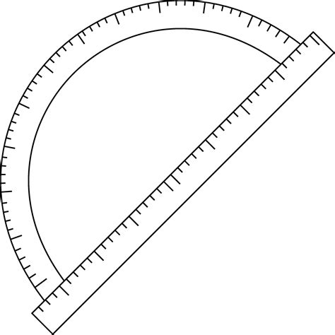 Black Line Art Illustration Of A Protractor 24829670 Vector Art At