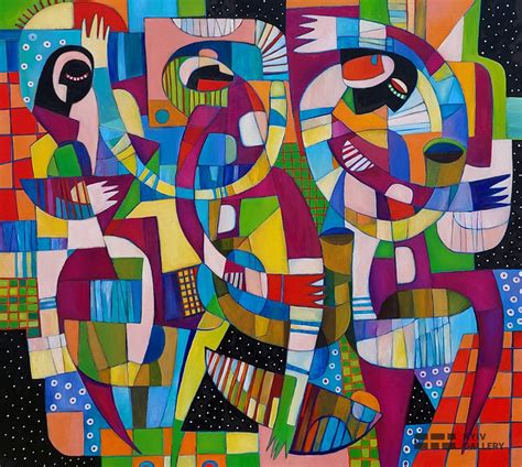 Купити картину «Грації у танці абстракція олійними фарбами на полотні в стилі абстрактний