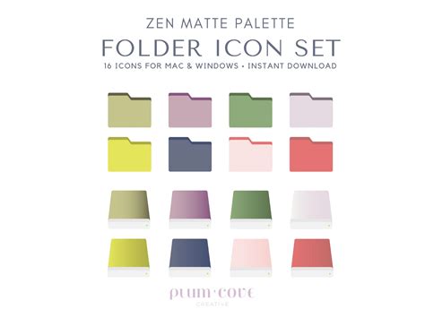 desktop folder icons 16 zen matte color palette mac desktop folders pc