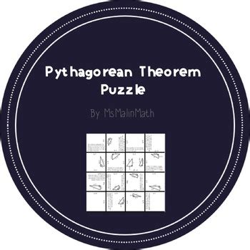 Pythagorean Theorem Puzzle By MsMalinMath Teachers Pay Teachers