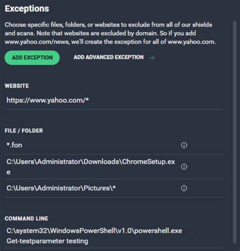 Configuring Antivirus Exceptions