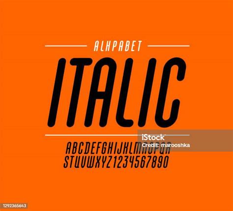 높은 기울임꼴 글꼴 둥근 응축 된 알파벳 산 세리프 긴 검은 글자와 숫자 벡터 일러스트 10eps 원형에 대한 스톡 벡터 아트 및 기타 이미지 Istock