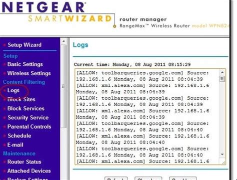 Logs Section Located On The Left Hand Side If You Are Using A Netgear Router Alfintech Computer