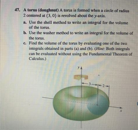 Solved 47 A Torus Doughnut A Torus Is Formed When A