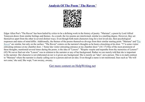 Ppt The Raven Analysis Essay Powerpoint Presentation Free Download