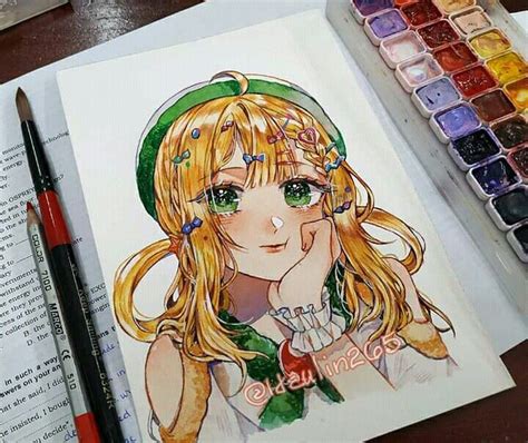 Pin Tillagd Av Nela Realino P Watercolor Manga