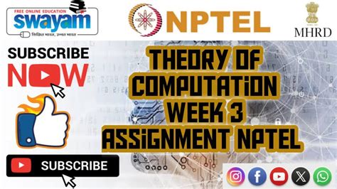 theory of computation week 3 nptel youtube