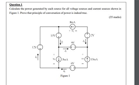 Solved Question Calculate The Power Generated By Each Chegg Com