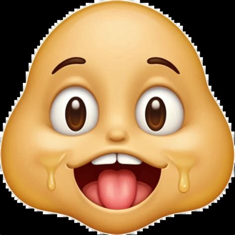 Stupid Emoji With Saliva Drooping From Mouth And Lazy Eyes Emoji Ai