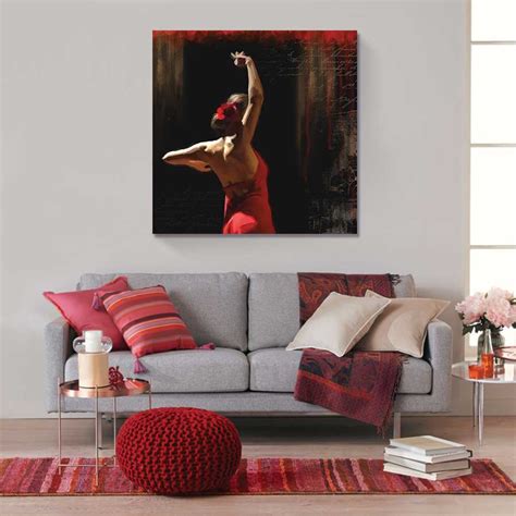 Картина на платно Танцьорка Жена Танц Фламенко 100 X 100 Cm Emag Bg