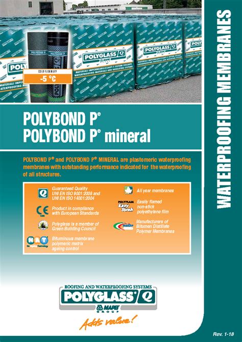 Polybond P Membrane Waterproofing Membranes Polybond P ® Polybond P ® Mineral Polybond P