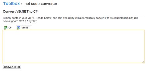 Software And Aplication VB NET C Code Converter