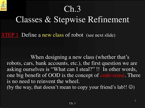 Ppt Ch3 Classes And Stepwise Refinement Powerpoint Presentation Id211545