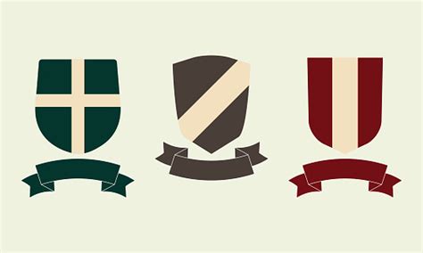 리본 아이콘이 설정된 방패입니다 다른 방패 모양 컬렉션입니다 헤럴드 로얄 디자인 벡터 그림입니다 개체 그룹에 대한 스톡 벡터 아트 및 기타 이미지 Istock