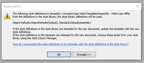 Solved Style Library Errors When Making A Metric Assembly Template