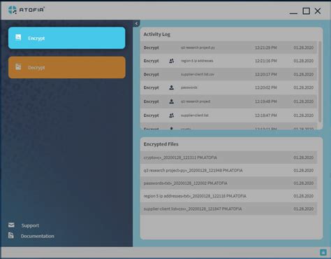 Support Encrypt And Share Atofia