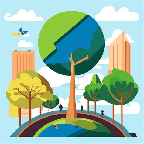 Premium Vector Tree Planting Vector Concept Green Flat Design Elements