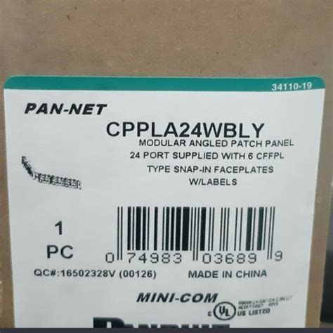 Jual Panduit Frame Patch Panel 24 Port Angled CPPLA24WBLY Jakarta Pusat Electric Network