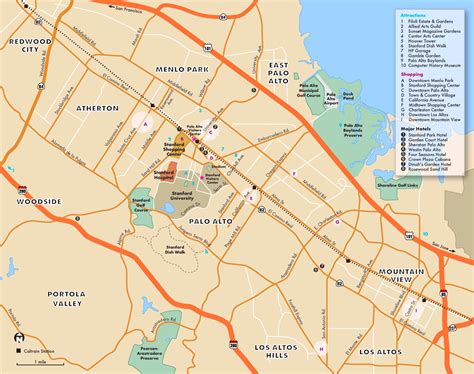 Palo Alto Hotels And Sightseeings Map