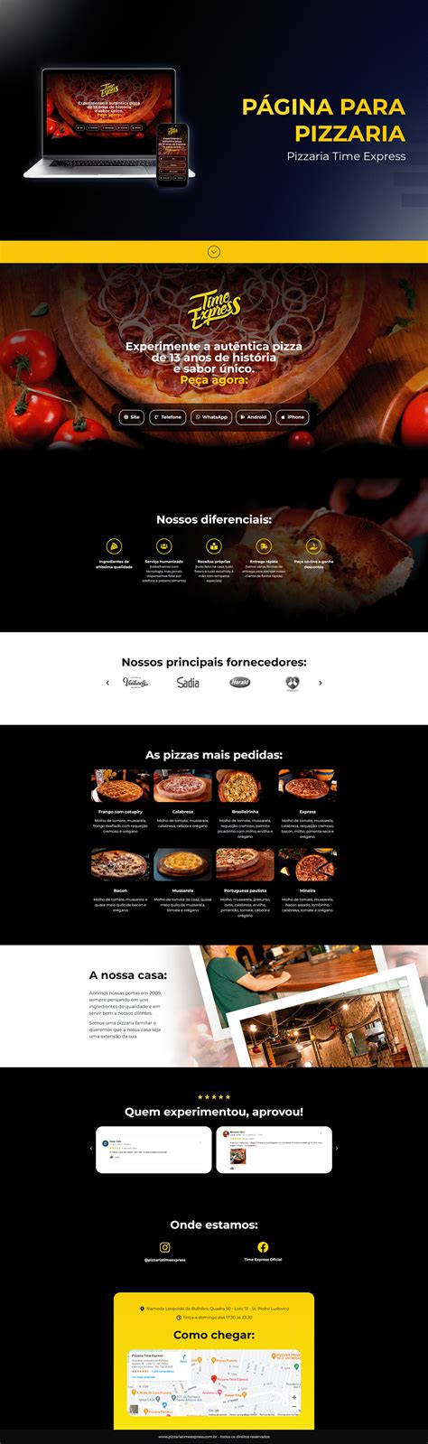 Landing Page Para Pizzaria On Behance