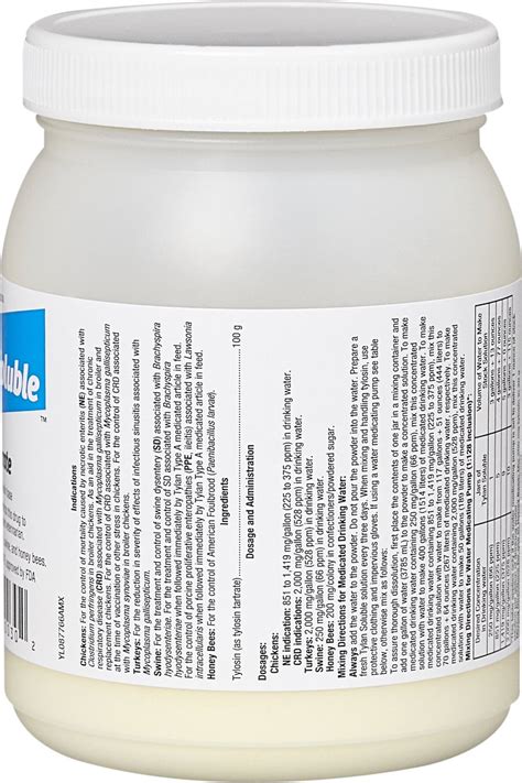 Tylan Tylosin Tartrate Soluble Powder 100 Gm Easy Refills Chewy Rx