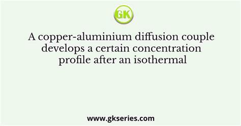 A Copper Aluminium Diffusion Couple Develops A Certain Concentration Profile After An Isothermal