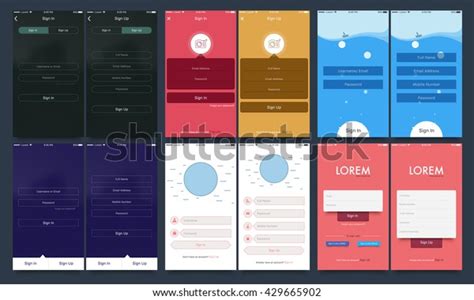 material design ui ux gui template stock vector royalty free
