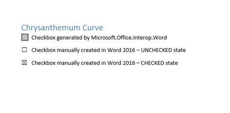 C Checkbox Disabled For Word Document Created Using Microsoftofficeinteropword Stack