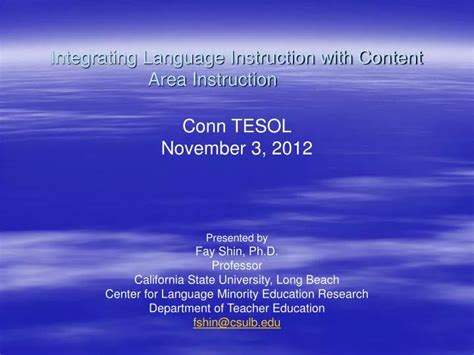 Ppt Integrating Language Instruction With Content Area Instruction