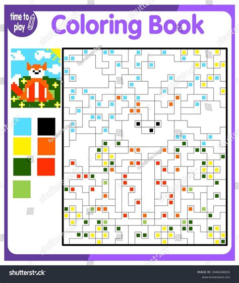 숫자로 색칠하기 아이들을 위한 교육 게임 스톡 일러스트 2446248031 Shutterstock