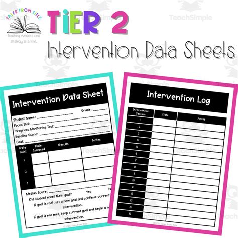 Tier 2 Intervention Log And Data Sheet Intervention Forms For Teachers By Teach Simple
