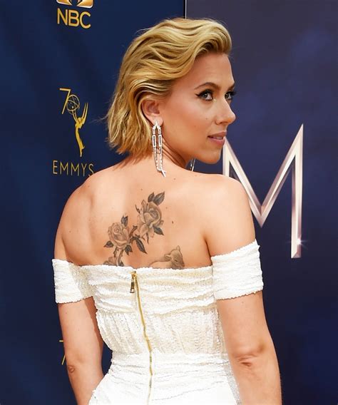 Scarlett Johansson Flashes A Massive Back Tattoo Amazing