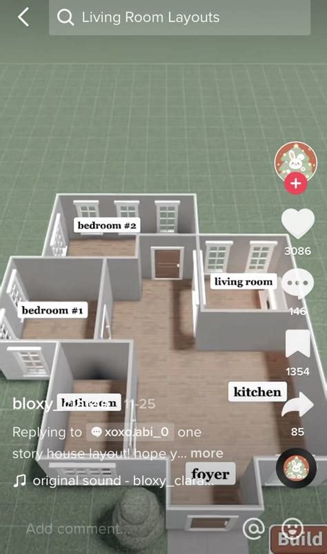 Bloxburg Small 1 Story House Layout