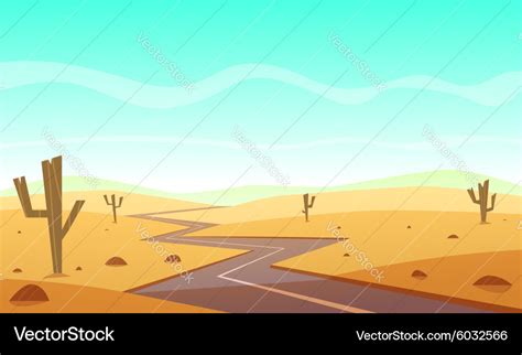 Desert Road Royalty Free Vector Image Vectorstock