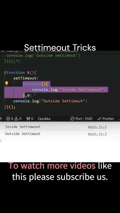 Interview Challenge 31 Settimeout Tricks In Js Frontend Javascript Shorts Youtube