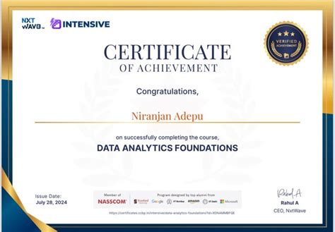 niranjan adepu on linkedin i m happy to share that i ve obtained a new certification data
