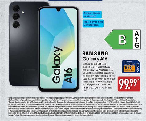Samsung Galaxy A16 Vertragfrei Und Ohne Sim Lock Angebot Bei Aldi Nord Prospektguru De