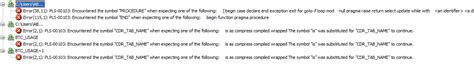 Package Body Compilation Error Oracle Forums