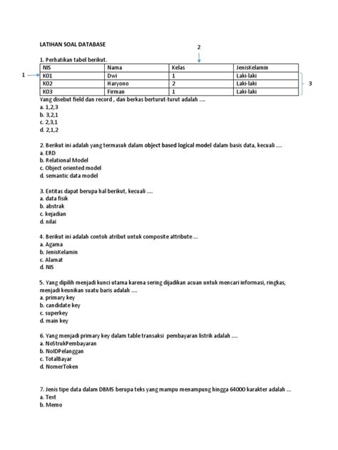 Latihan Soal Database Pdf