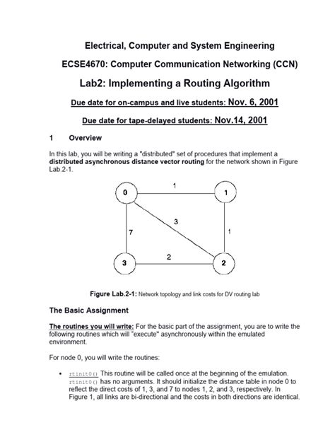 ccn2001 lab2 pdf routing computer network