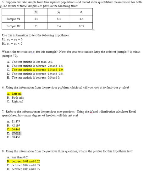 Solved 5 Suppose We Take Sample From Two Separate