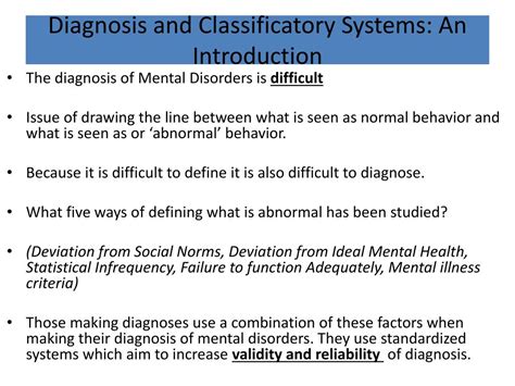 Ppt The Reliability And Validity Of Diagnosis Powerpoint Presentation Id 2403030