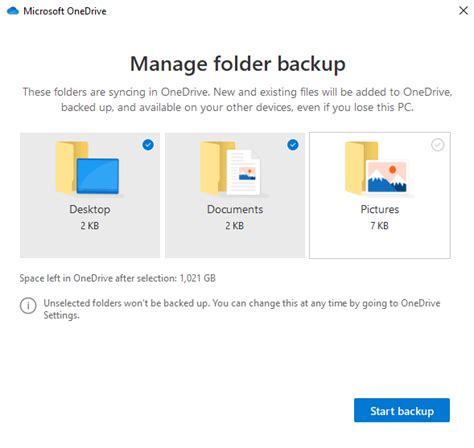 Enabling OneDrive Backup On Windows PS Tech